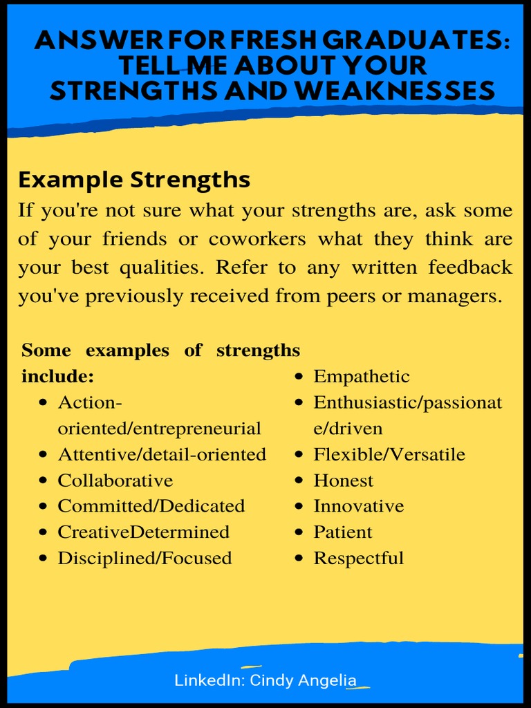 Strengths and Weaknesses for Graduates | PDF | Learning | Behavior ...