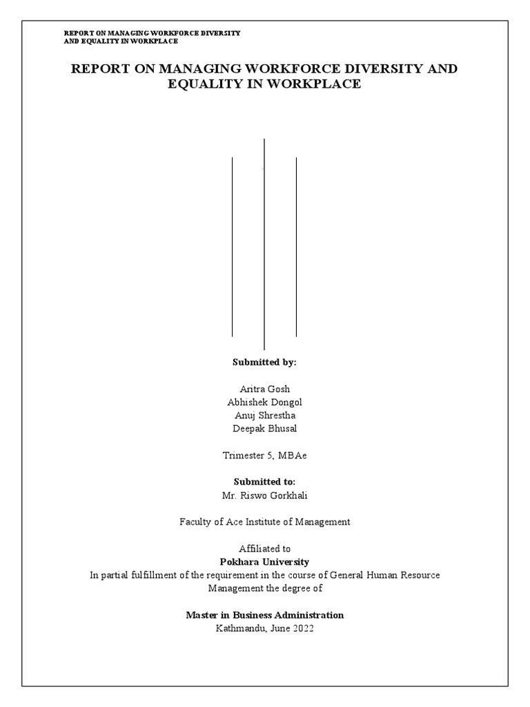MBA Report: Workforce Diversity | PDF | Diversity (Business) | Employment