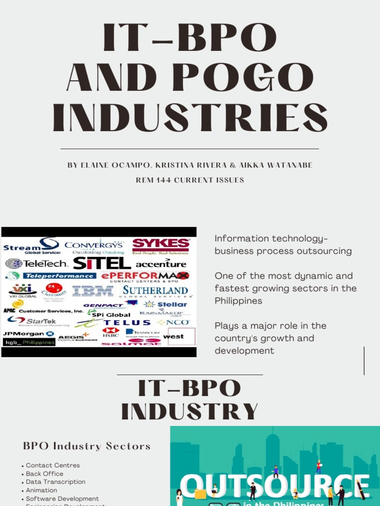 Group 2 - It-Bpo and Pogo Industry | PDF | Outsourcing | Philippines