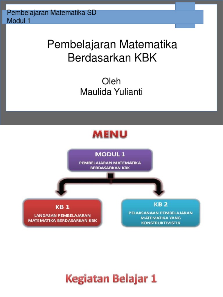 MODUL 1 - Pembelajaran Matematika Berdasarkan KBK | PDF