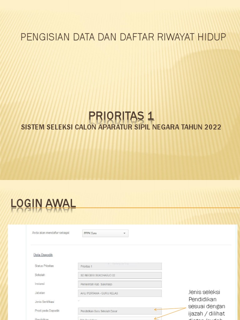 Tutorial Pengisian Data Akun Pendaftaran ASN P3K | PDF