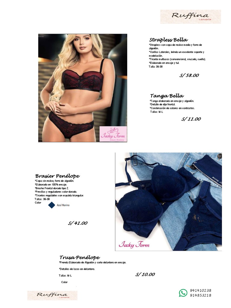 Jacky Form by Ruffina Lenceria | PDF | Prenda interior | Lencería