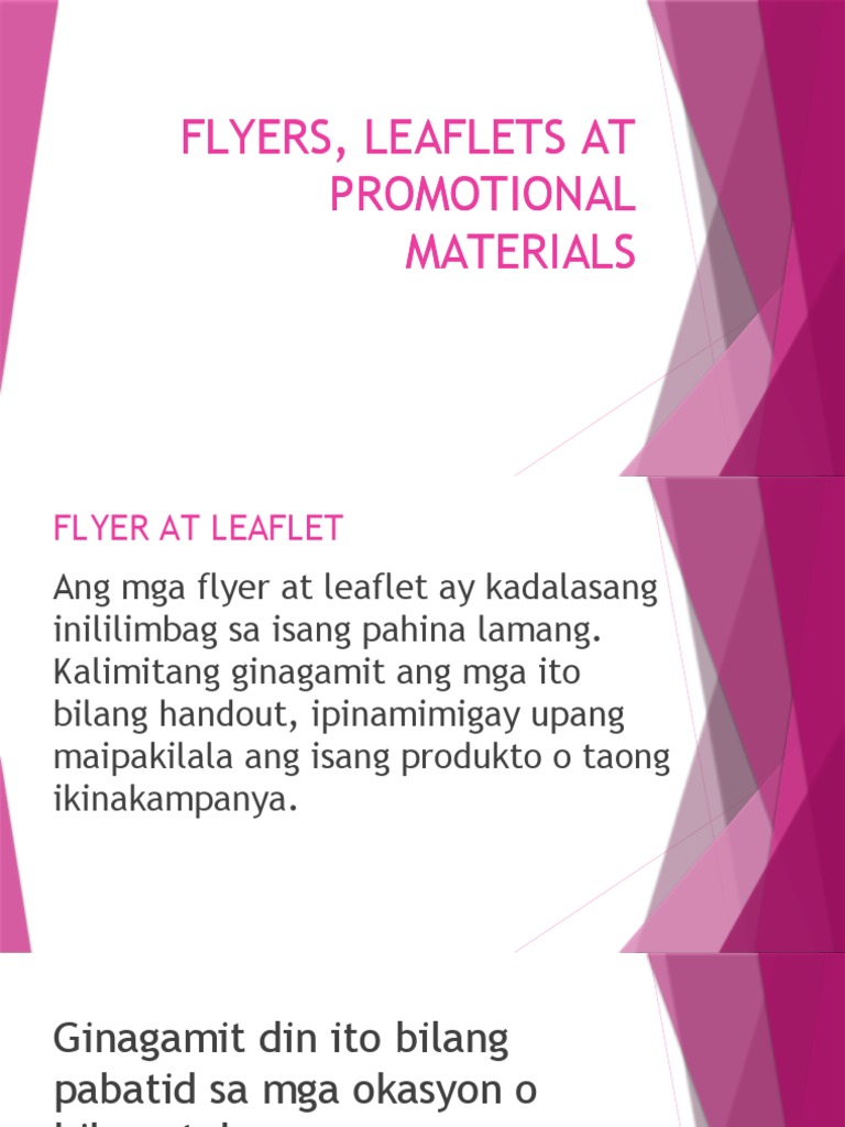 Flyers, Leaflets at Promotional Materials | PDF