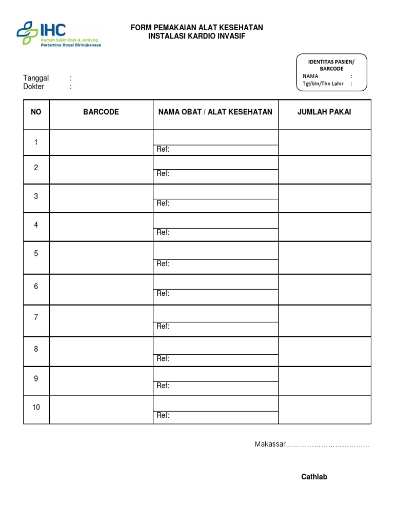 Form Pemakaian Alat | PDF