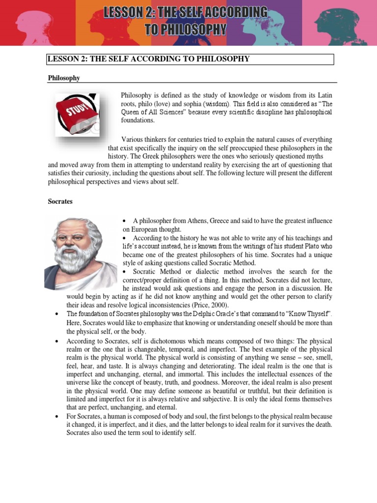Lesson 2 The Self According To Philosophy | PDF | Id | Soul