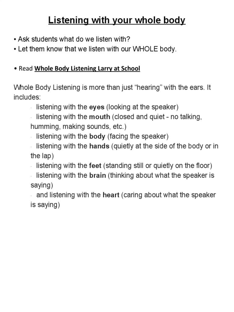 Listening With Your Whole Body | PDF