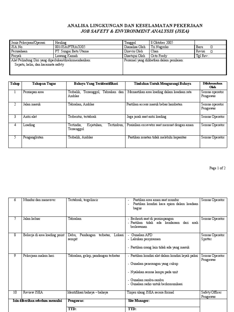 001 JSA Coal Hauling | PDF