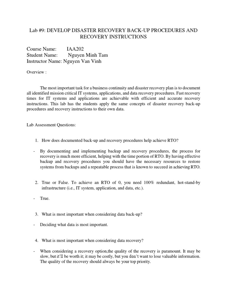 Lab 9 | PDF | Backup | Computer File