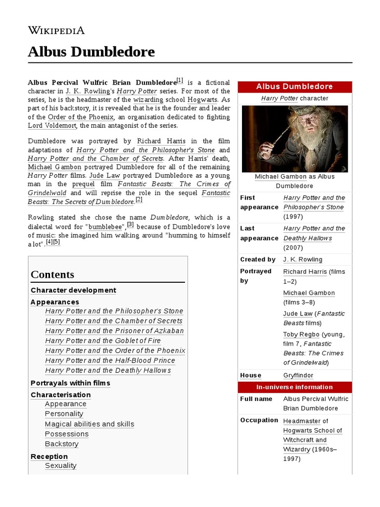 Albus Dumbledore | PDF | Harry Potter | Fantasy