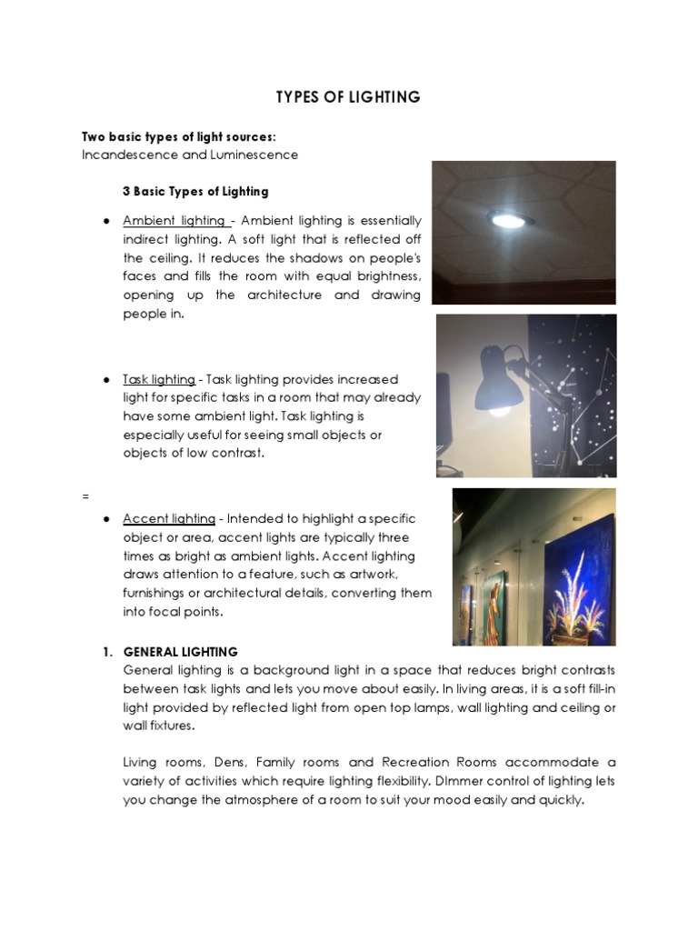 Types of Lighting | PDF | Lighting | Electrodynamics