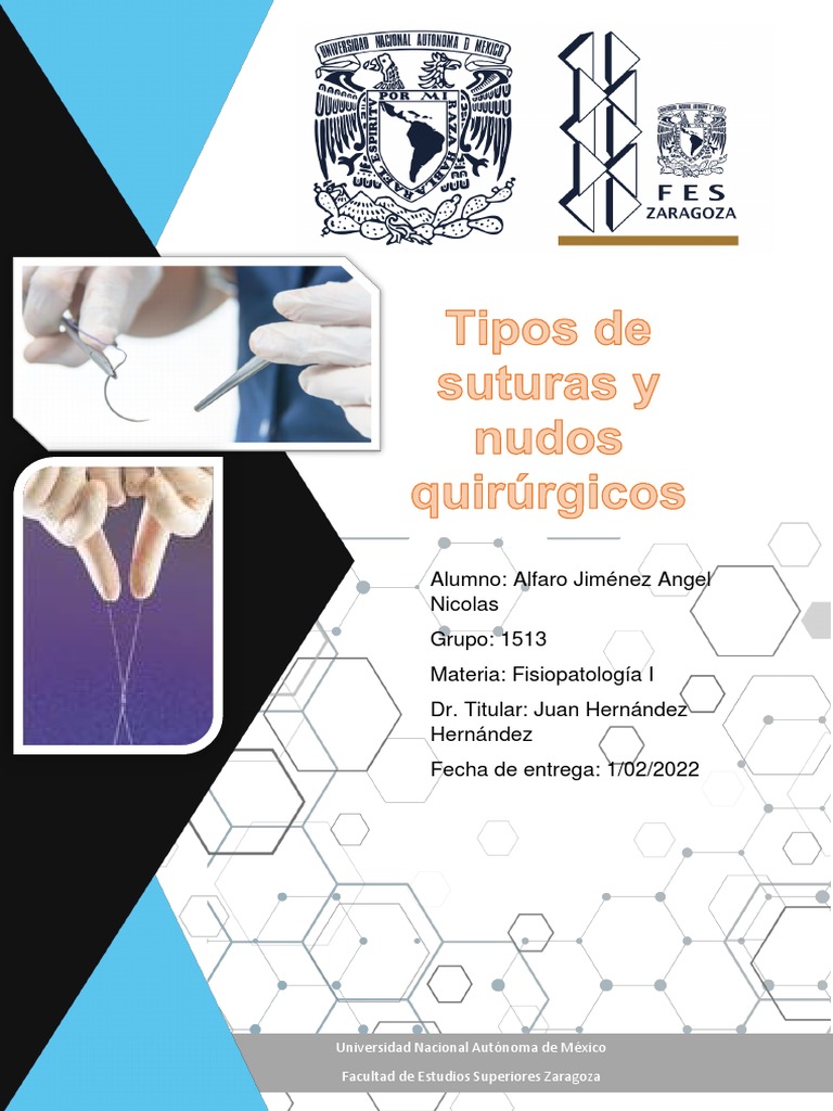 Tipos de Suturas y Nudos Quirúrgicos-Resumen 3 | PDF | Sutura Quirúrgica | Inflamación