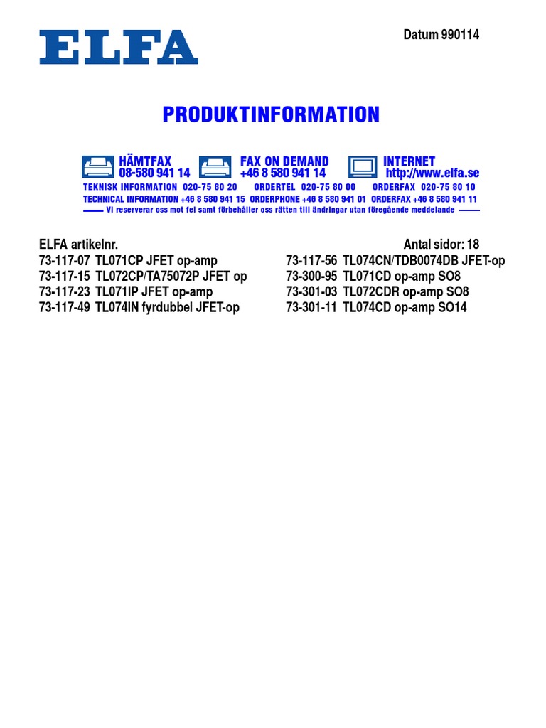 TL 074 CN | PDF | Operational Amplifier | Amplifier