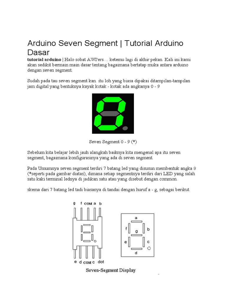 Arduino Seven Segment | PDF Arduino Seven Segment | PDF
