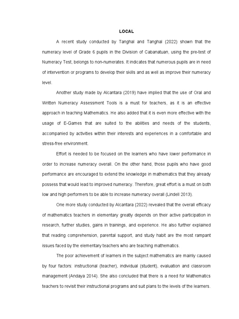 Related Studies Local | PDF | Teachers | Educational Assessment