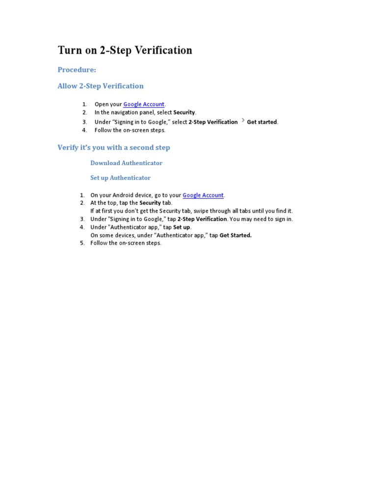 Turn On 2-Step Verification | PDF | Business | Finance & Money Management