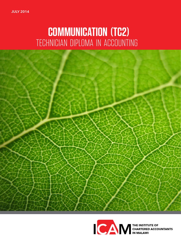 Communication (Tc2) : Technician Diploma in Accounting | PDF | Nonverbal Communication ...