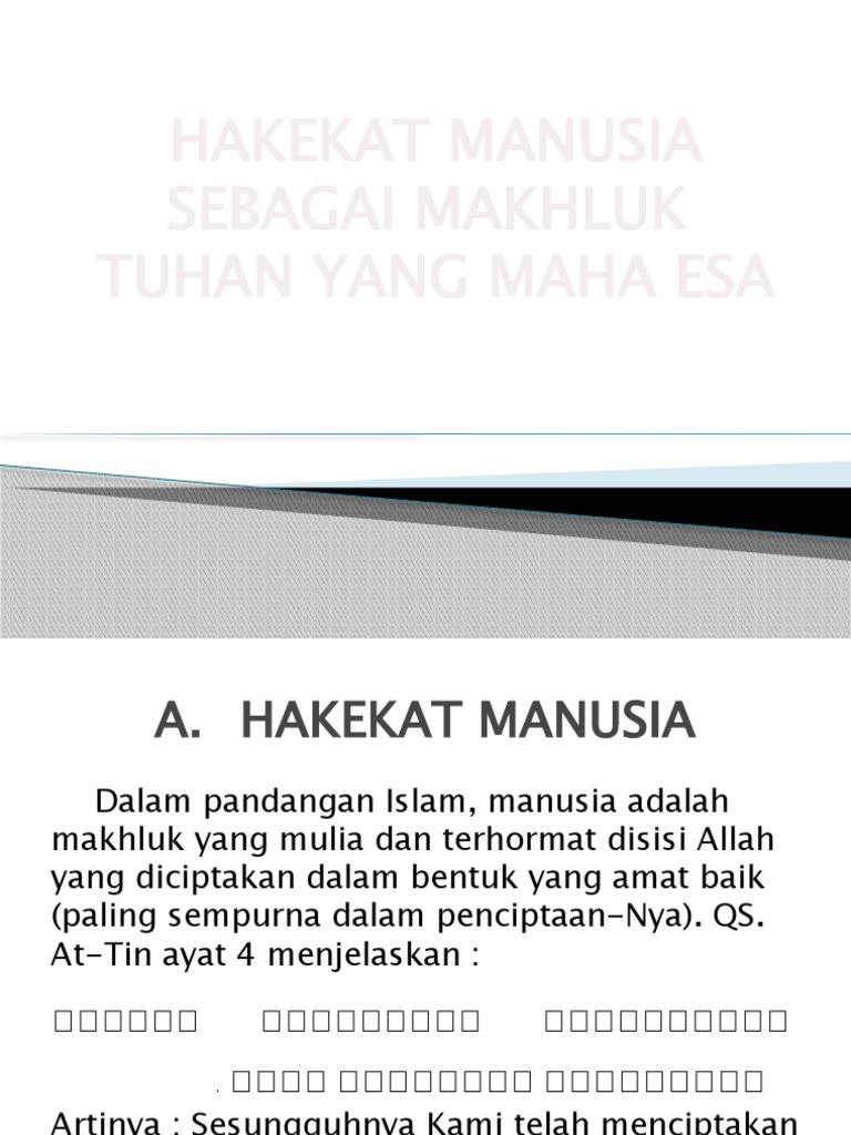 Hakikat Manusia Sebagai Makhluk Tuhan YME | PDF