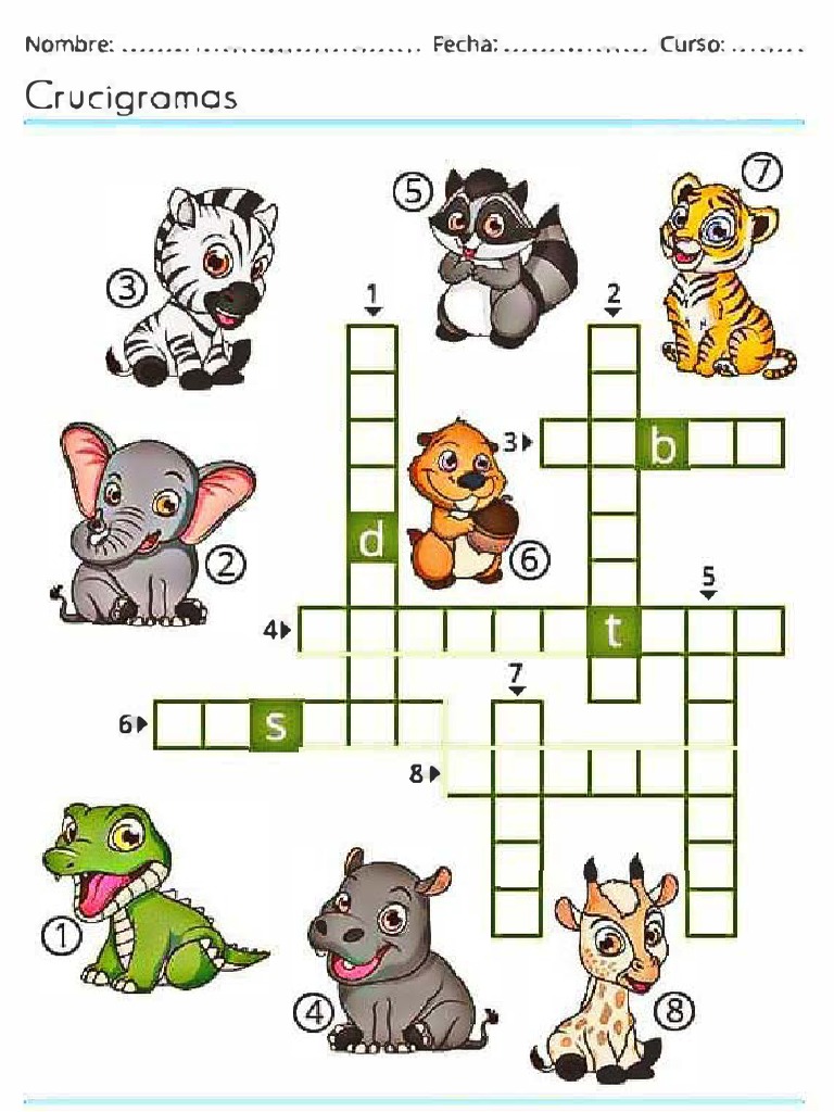 Crucigramas Para Niños Pdf