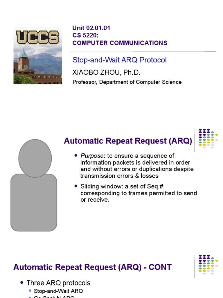 Stop-and-Wait ARQ Protocol: Unit 02.01.01 CS 5220: Computer Communications | PDF | Transmission ...