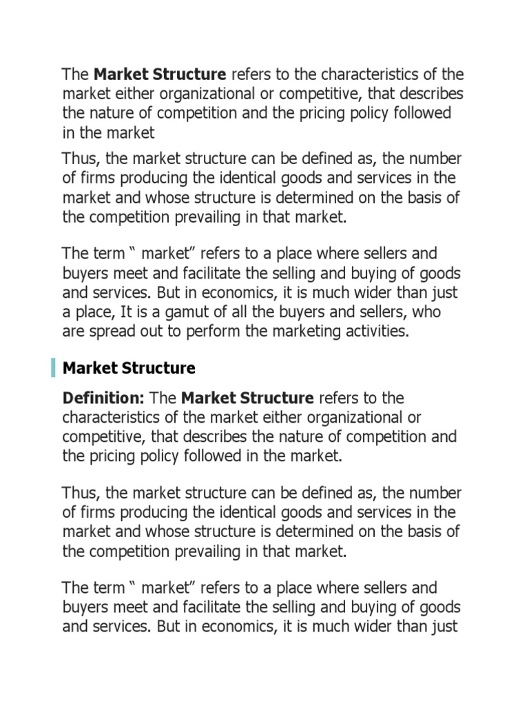 Understanding Market Structures: An Analysis of Perfect Competition ...