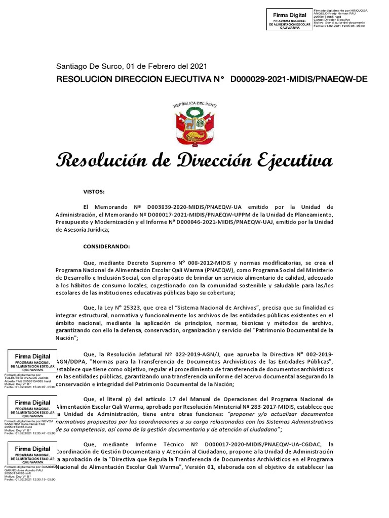 D000029 2021 MIDIS PNAEQW Acervo Documentario | PDF | Regulación ...