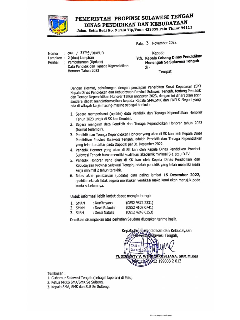 Pembaharuan SK Guru Honor Rahun 2023 | PDF