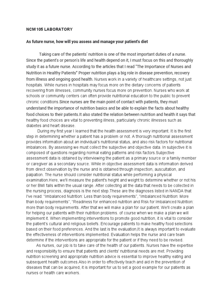 NCM 105 Laboratory | Download Free PDF | Nursing | Physical Examination