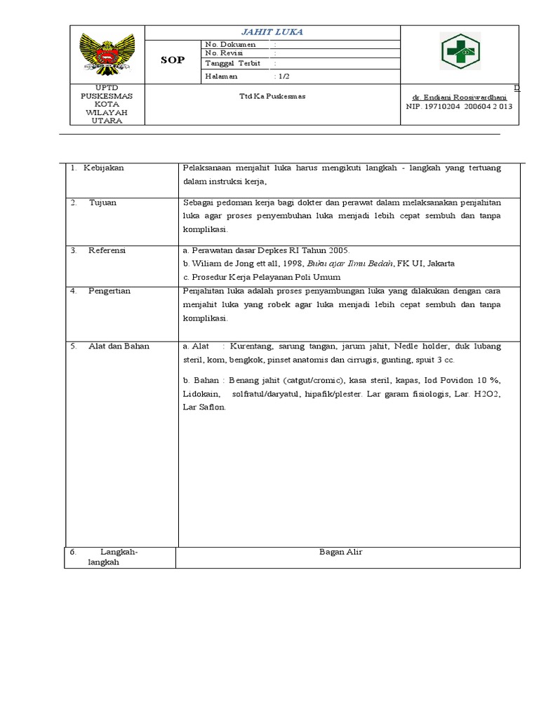 Sop Jahit Luka | PDF