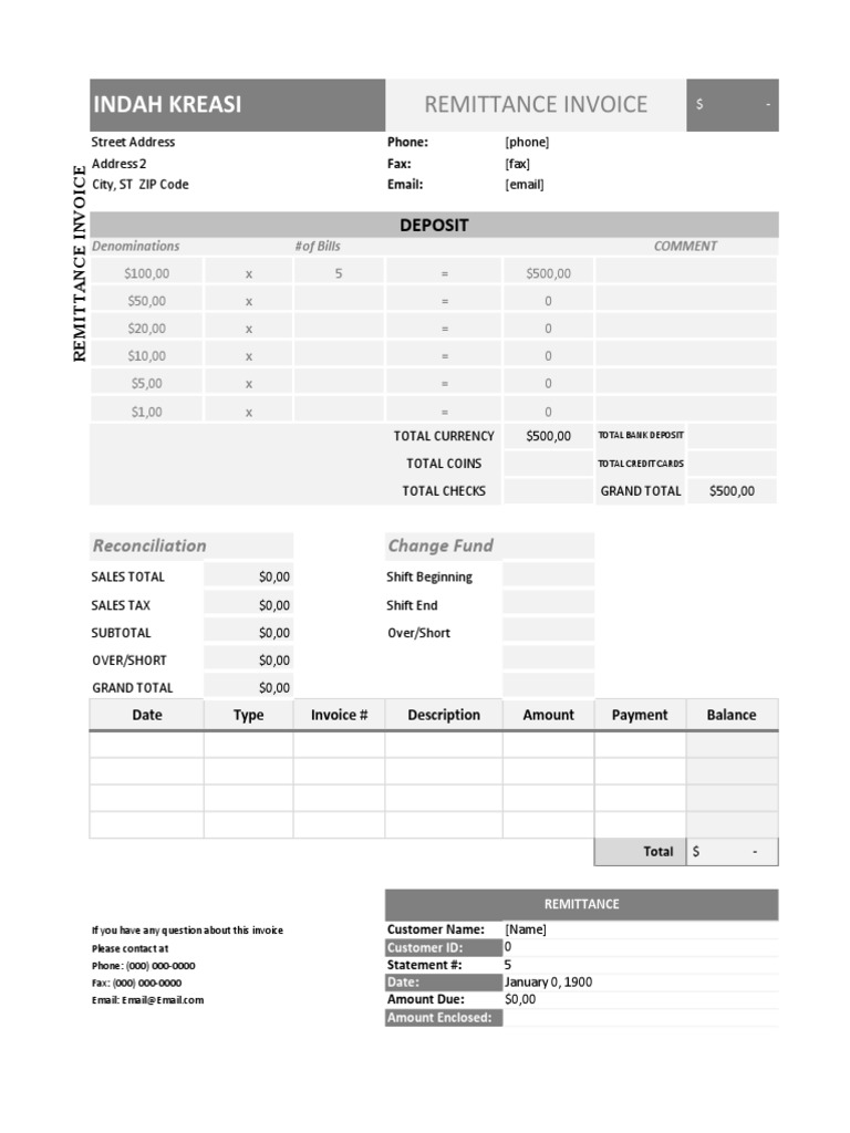 Contoh Remittance Advice | PDF | Invoice | Cheque