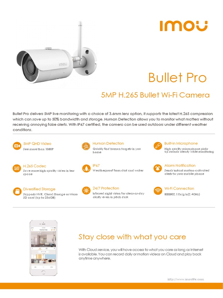 Datasheet-Bullet Pro 5MP-imou | PDF | Wi Fi | Video