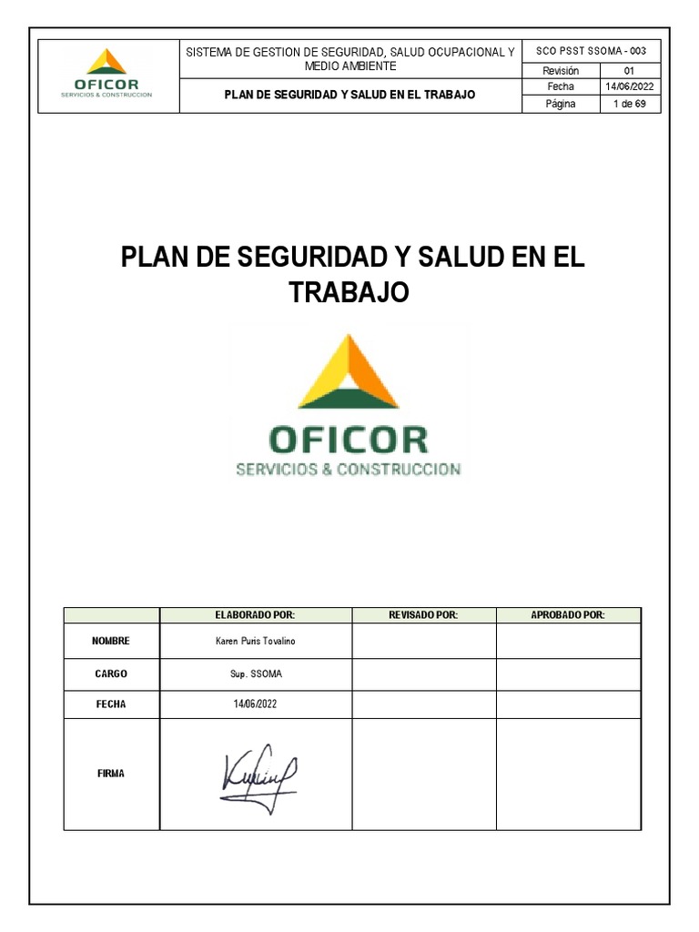C.01 - Referidos Al Plan de Seguridad y Salud Ocupacional | PDF | Riesgo | Seguridad y salud ...