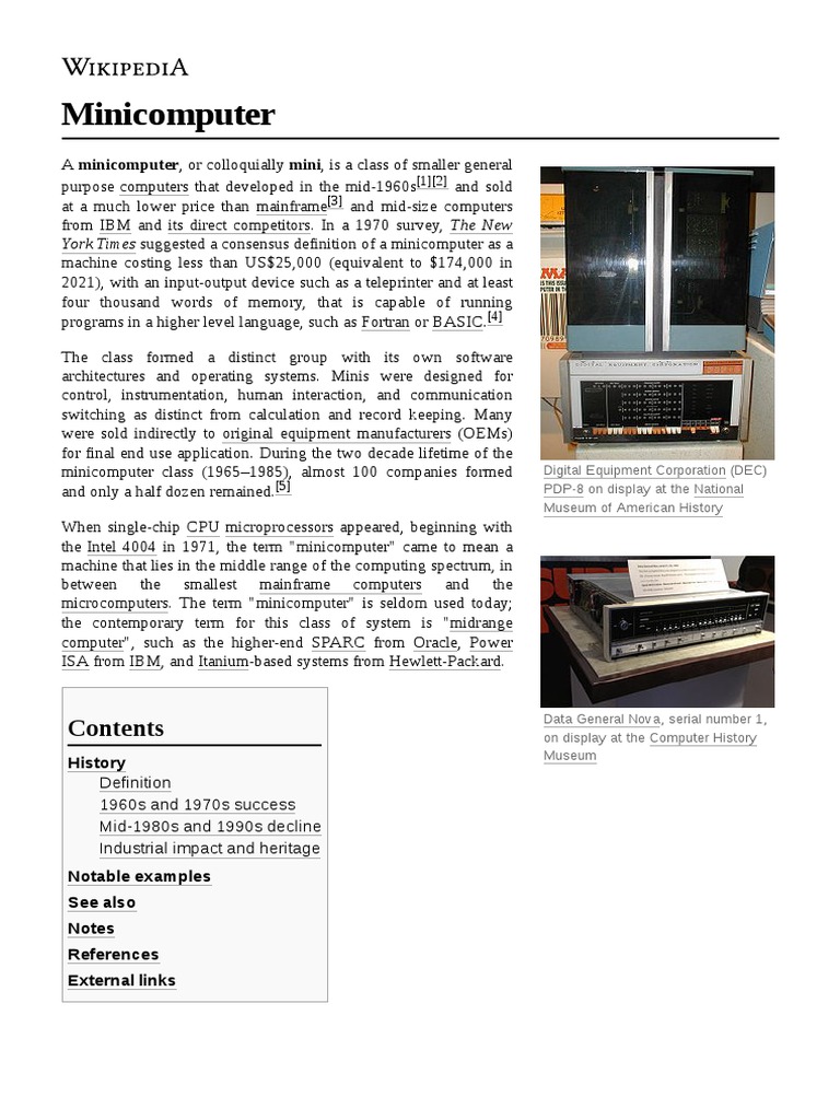 Minicomputer | Download Free PDF | Computer Engineering | Computer Hardware