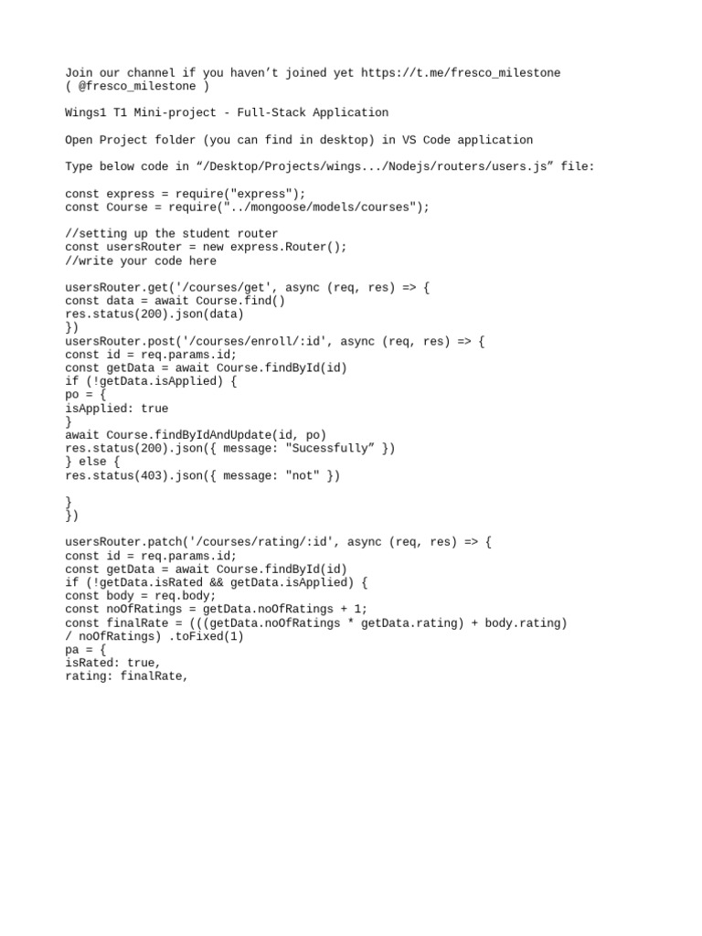 Wings1 T1 Full-Stack Application (62638) | PDF | Computing | Computer Engineering