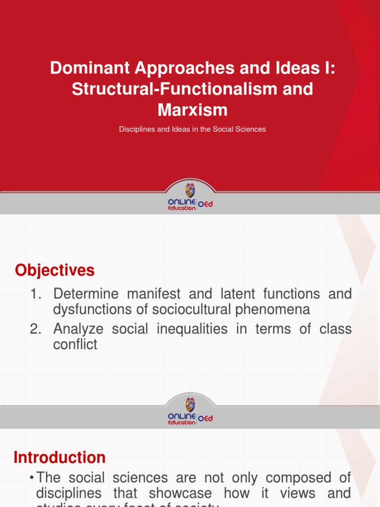 Week 005-006-Presentation Structural Functionalism and Marxism | PDF | Marx's Theory Of ...