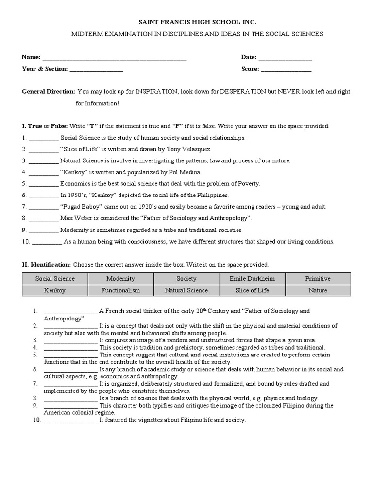 D.I.S.S. - Grade 11 | Download Free PDF | Social Sciences | Science