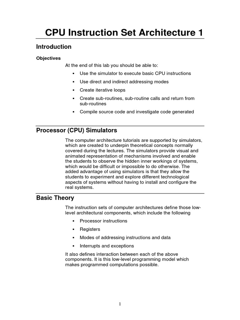 Tutorial11 Cpuinstructions | PDF | Central Processing Unit | Programming