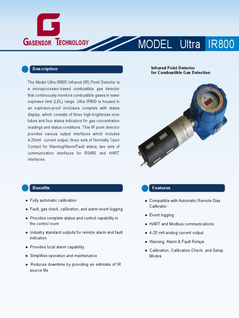 Ultra IR800 | PDF | Sensor | Manufactured Goods