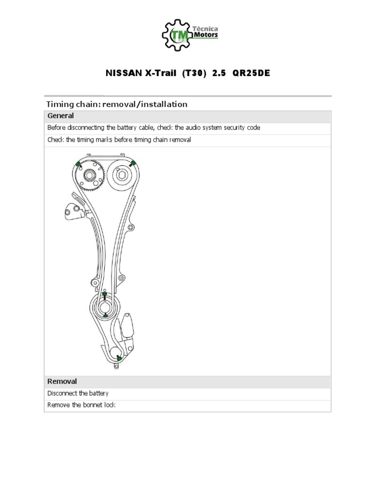 QR25DE Timing Chain | PDF | Internal Combustion Engine | Ignition System