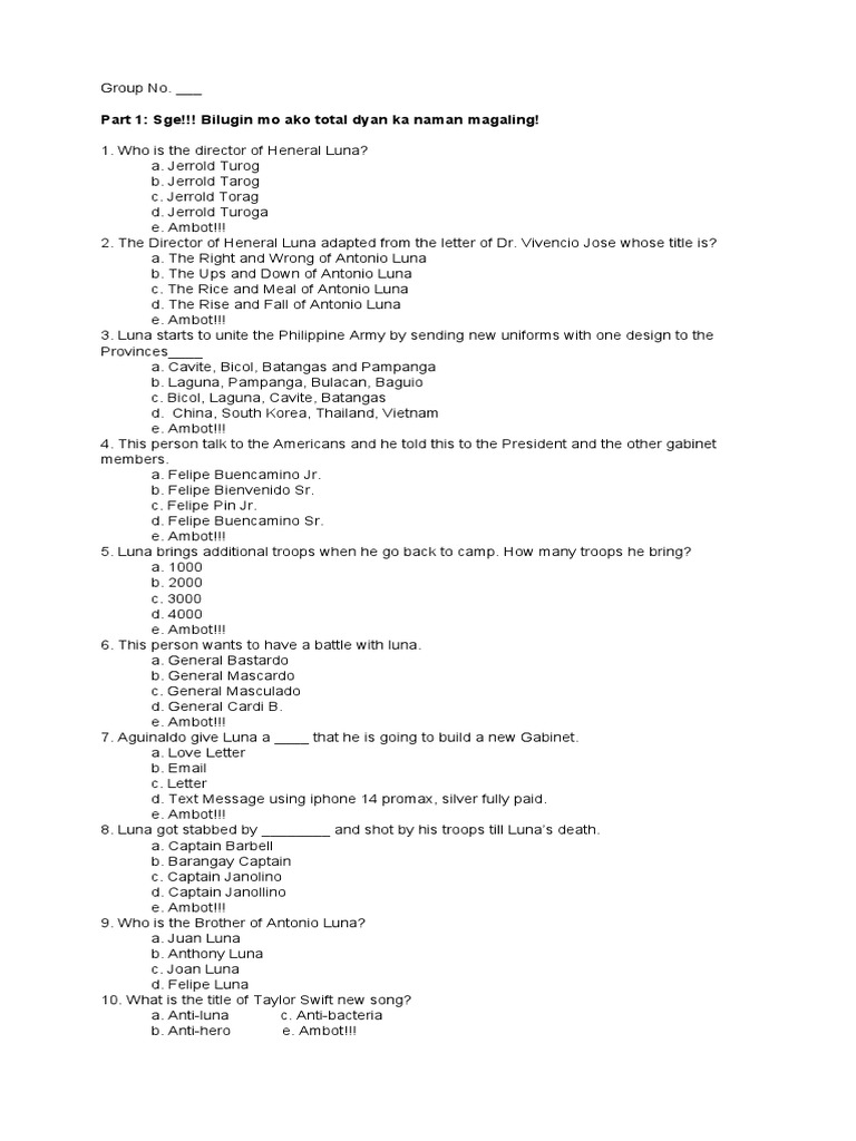 Quiz | PDF | Philippines