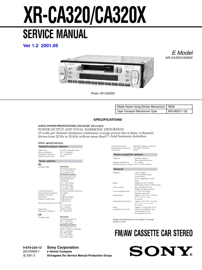 Sony XR Ca320 Ca320x | PDF | Frequency Modulation | Amplifier