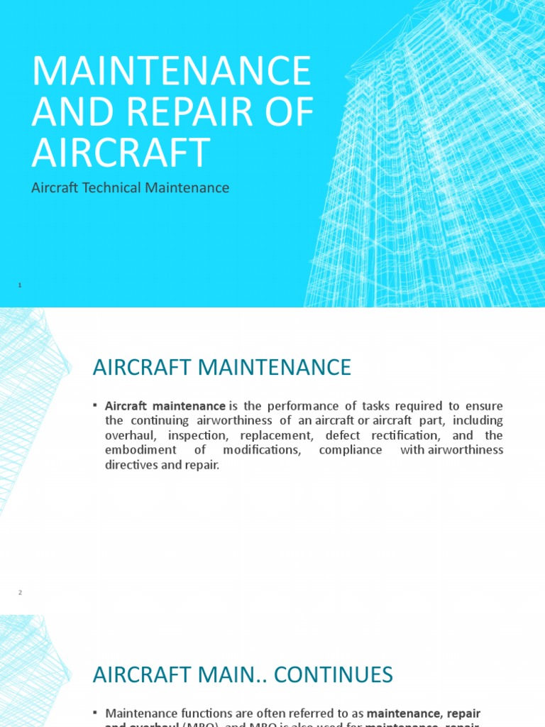 Maintenance and Repair of Aircraft | PDF | Aviation | Mechanical ...