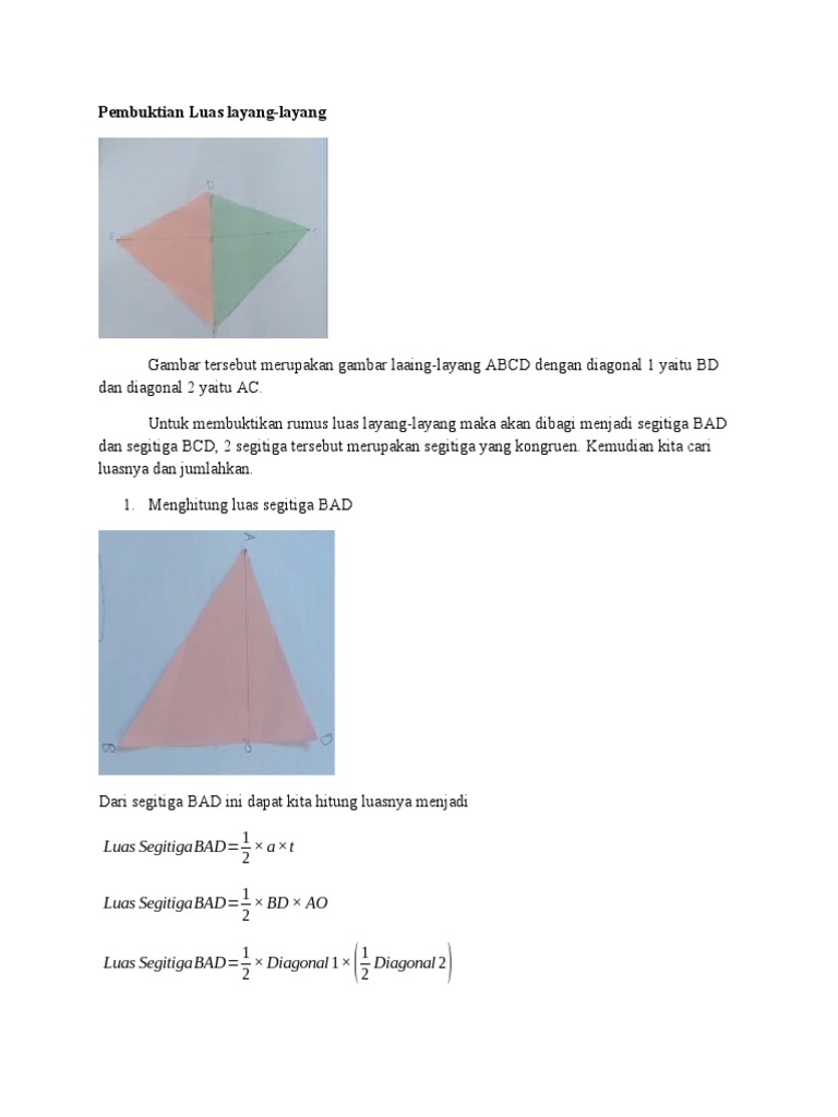 Pembuktian Rumus Luas Layang-Layang | PDF