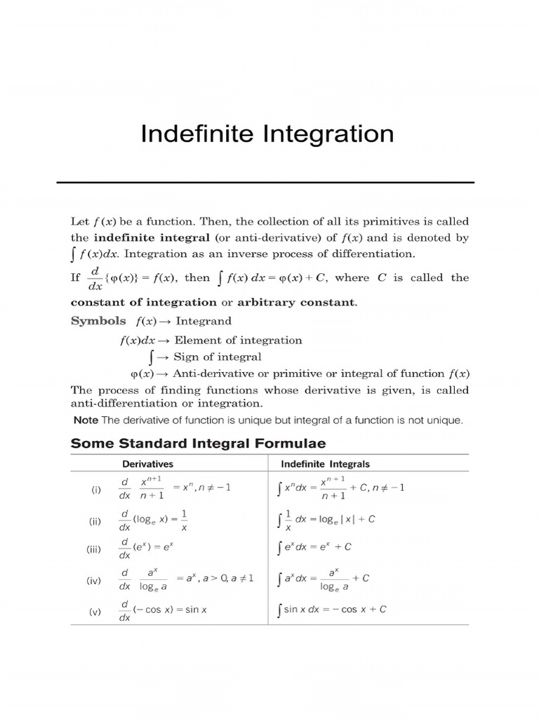 Integral Short Notes | PDF