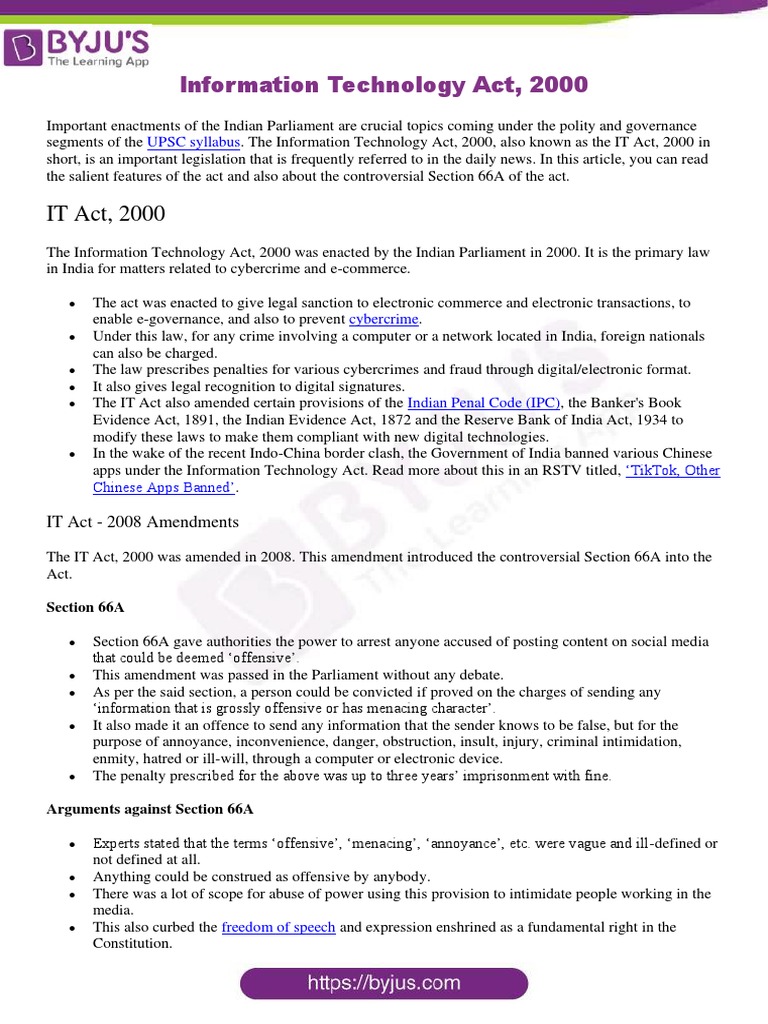 Information Technology Act | PDF | Rights | Common Law
