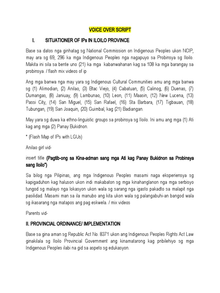 Voice Over Script | PDF