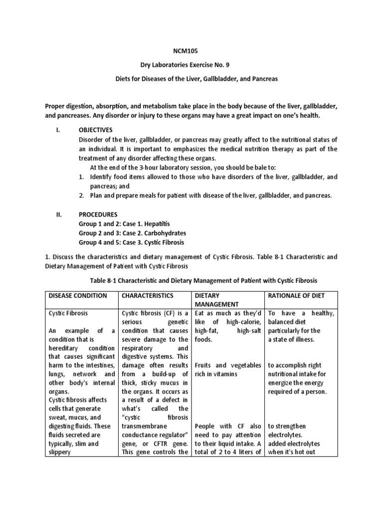 (NCM 105) Exercise 9 (Group 5) | PDF | Diet (Nutrition) | Diet & Nutrition