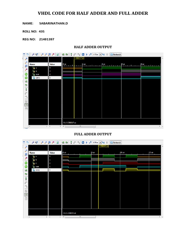 EX-3 - Half&Full Adder | PDF