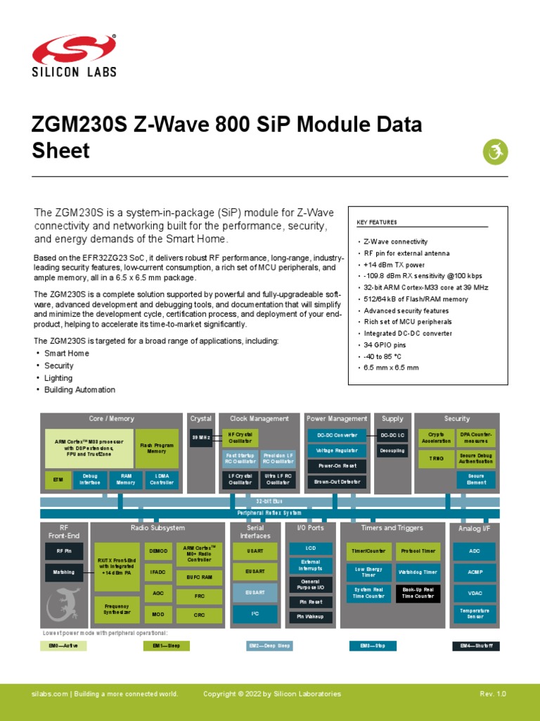 zgm230s Datasheet | PDF | Cryptography | Encryption