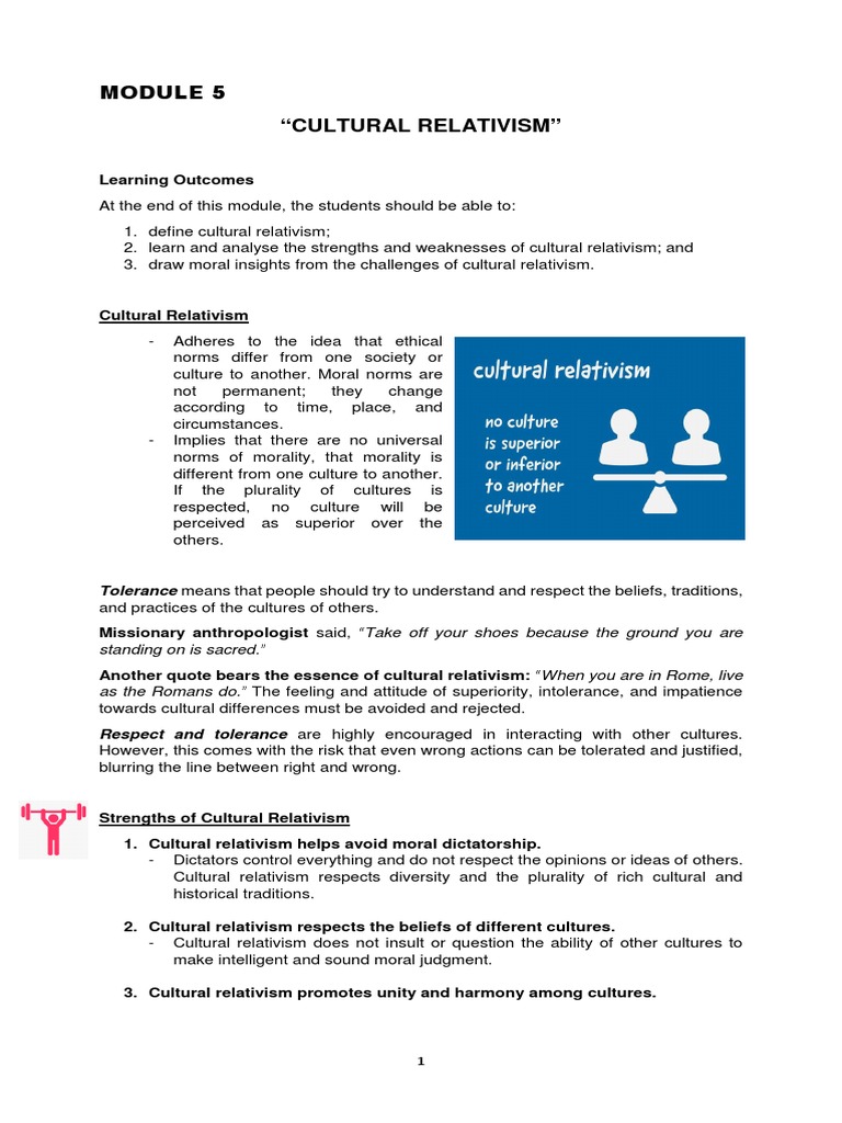 ETHICS REPORT HANDOUT Module 5 | PDF | Toleration | Relativism