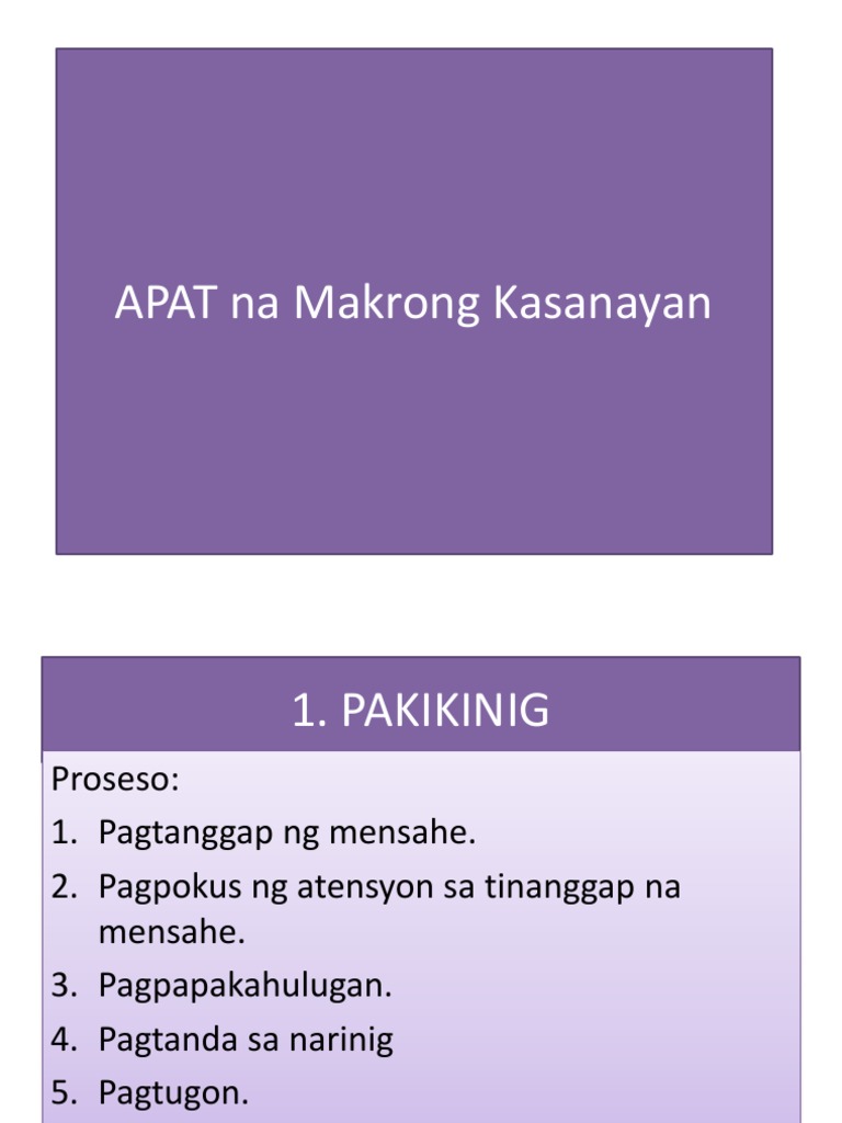 Makrong Kasanayan | PDF